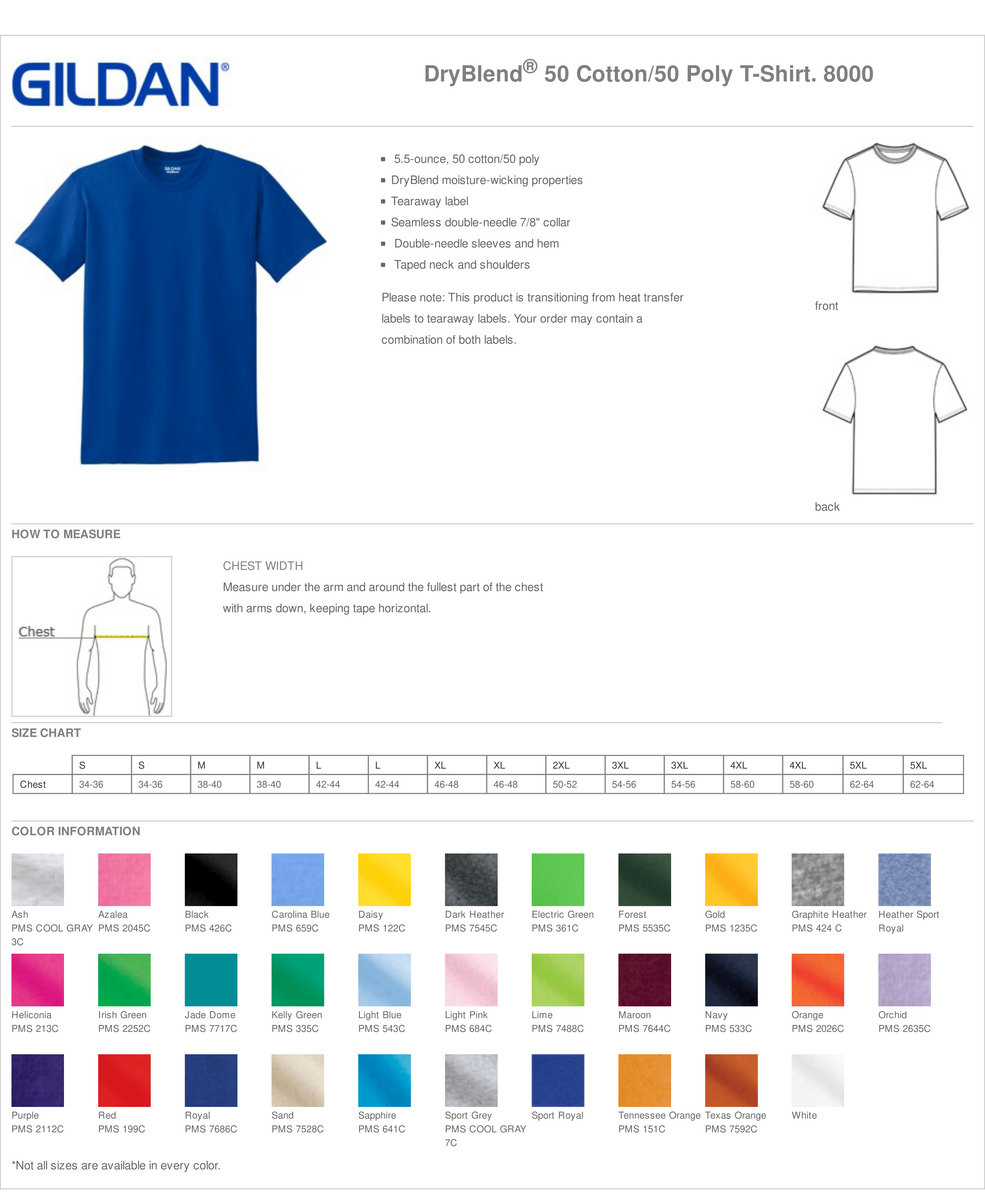 Dodgeland Gildan® - DryBlend® 50 Cotton/50 Poly T-Shirt ...